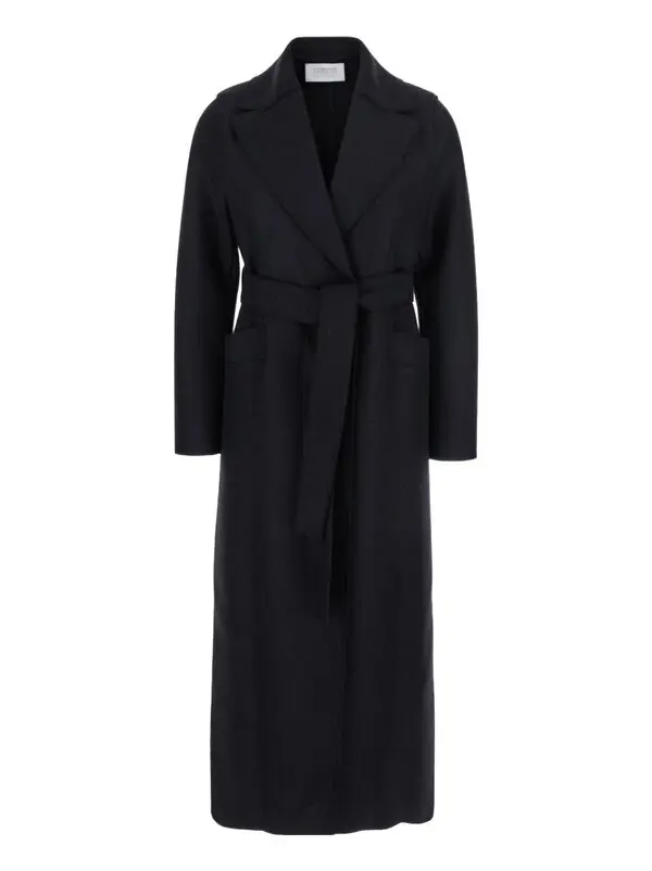 Harris Wharf London Maxi Belted Coat - Black
