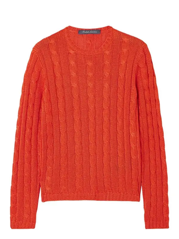 Ralph Lauren Aran Knit Jumper - Burnt Orange
