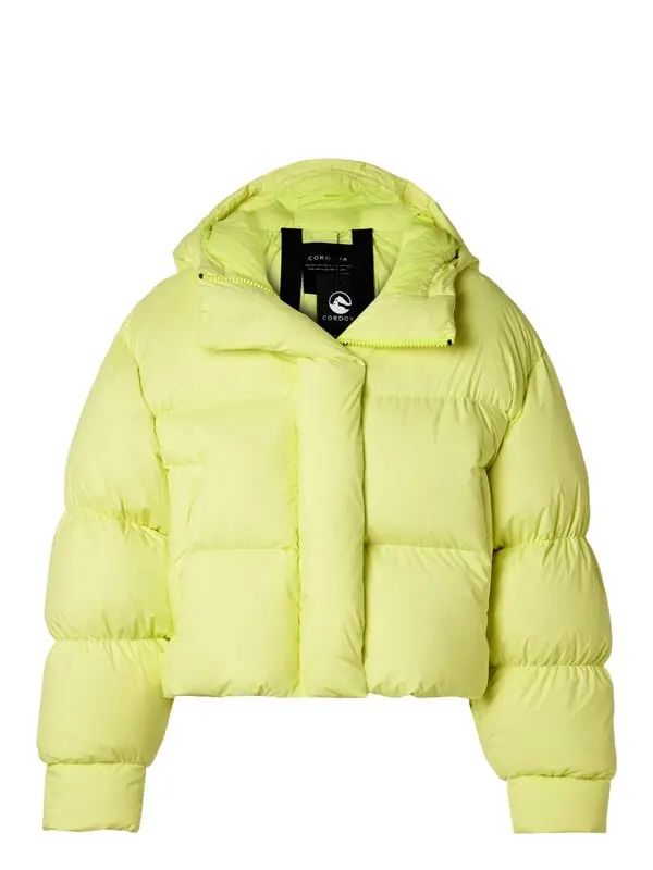Cordova Hooded Quilted Down Jacket - Yellow