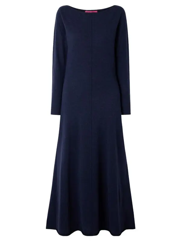 THE ELDER STATESMAN Cashmere Long Dress - Navy Blue