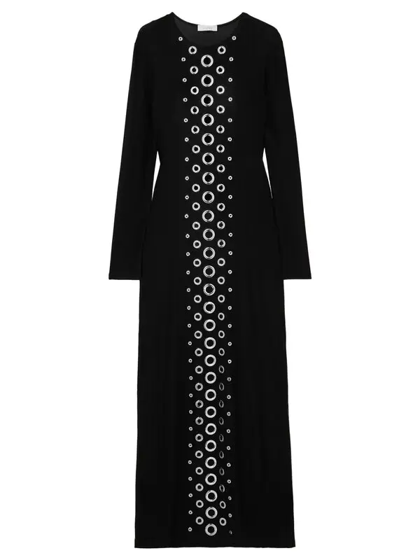 Rabanne Semi-sheer Eyelet Maxi Dress - Black