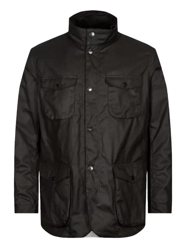 Barbour Ogston High-neck Waxed Jacket - Black