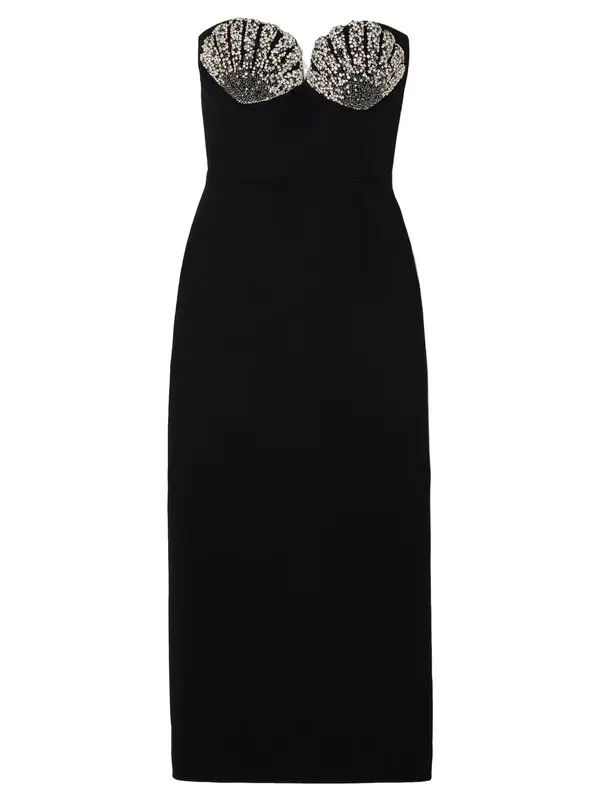 Rebecca Vallance Cordelia Strapless Embellished Midi Dress - Black