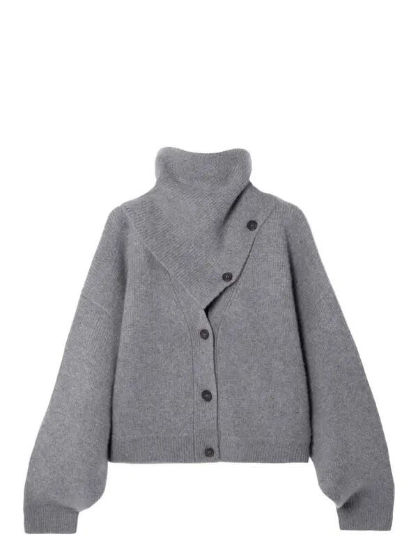 Le Kasha Long-sleeved Cardigan With Button Closure - Grey