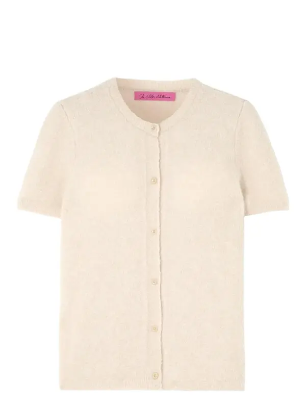 THE ELDER STATESMAN Cashmere And Silk Blend Boucle Cardigan - Off White