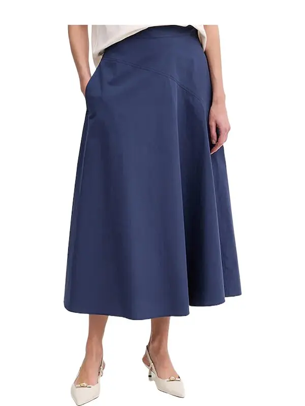 Max Mara Asymmetrical Poplin Skirt - Blue