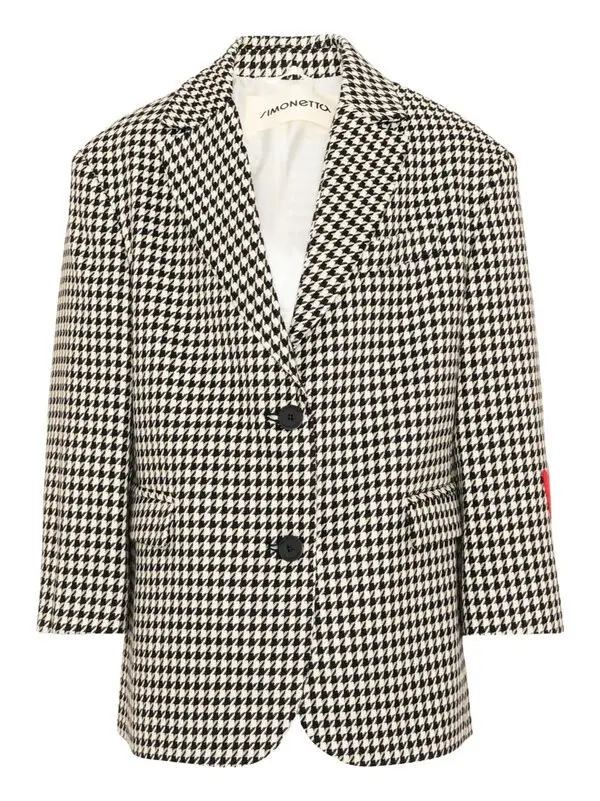 SIMONETTA Houndstooth Blazer - Black