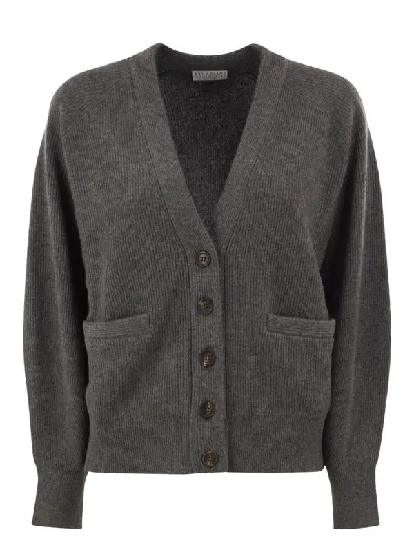 Brunello Cucinelli Ribbed Cashmere Cardigan - No