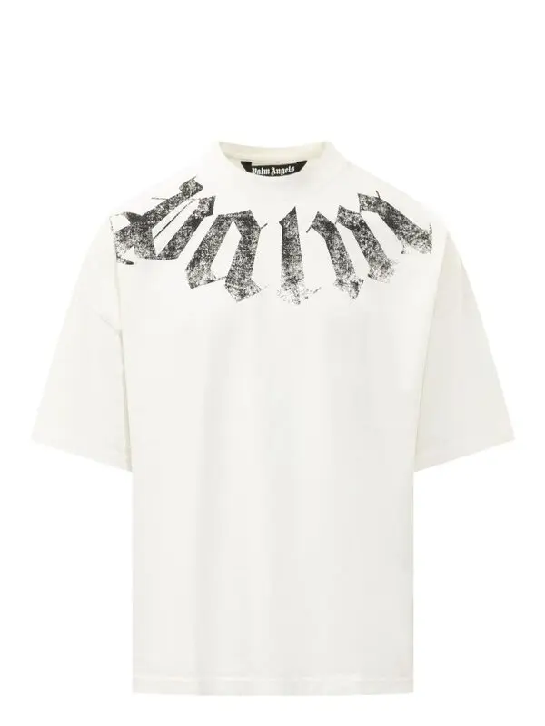 Palm Angels Big Neck Logo T-shirt - White
