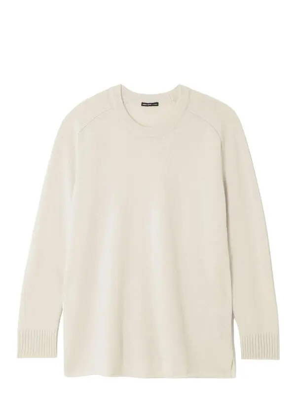 JAMES PERSE Crew Neck Long Sleeve Sweater - White