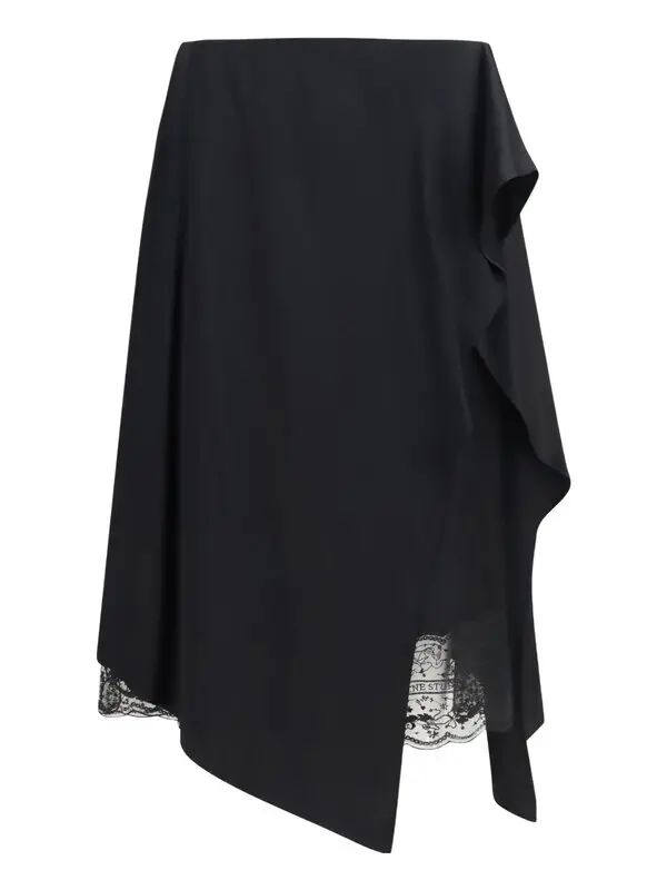 Acne Studios Satin Ruffle Skirt - Black