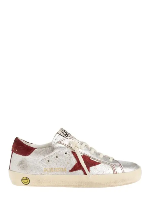 GOLDEN GOOSE Round Toe Lace-up Sneakers - Silver