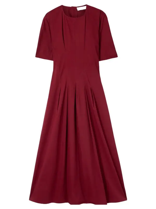 Proenza Schouler Ainsley Pleated Midi Dress - Wine Red