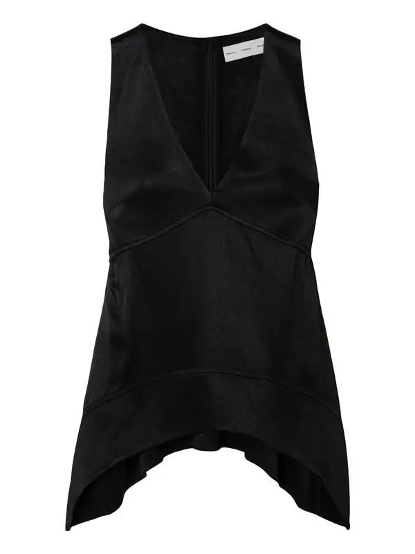 Proenza Schouler Liz Satin-crepe Top - Black