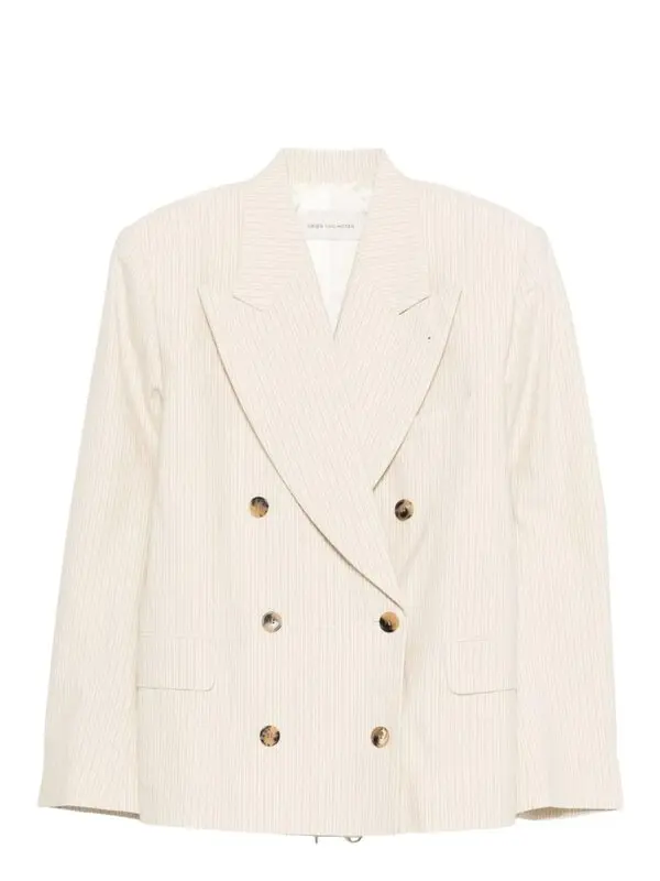 Dries Van Noten Long Sleeve Double-breasted Blazer - Ivory