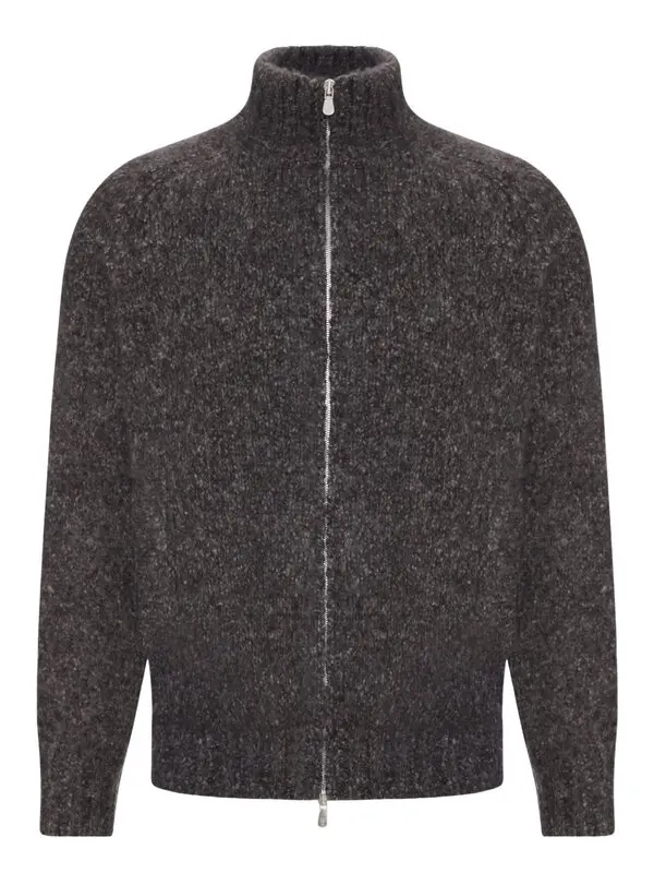 Brunello Cucinelli High-neck Zip-up Knitwear - Black