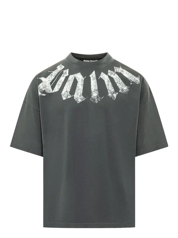 Palm Angels Big Neck Logo T-shirt - Black