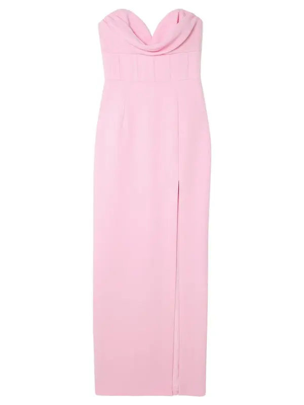 Rebecca Vallance Skyla Strapless Draped Evening Gown - Pink