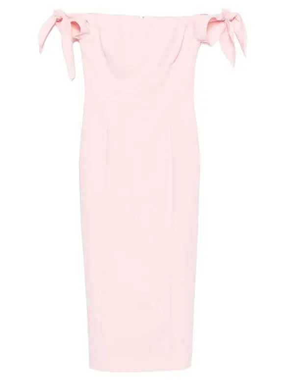 Carolina Herrera Off-the-shoulder Bow-accent Dress - Pink