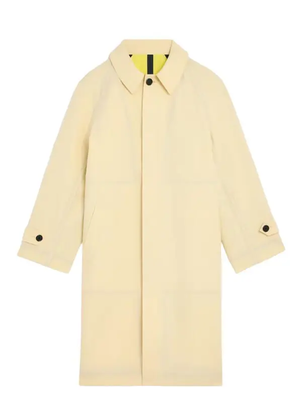 Celine Cotton Coat With Drawstring Cuffs - Yellow/white