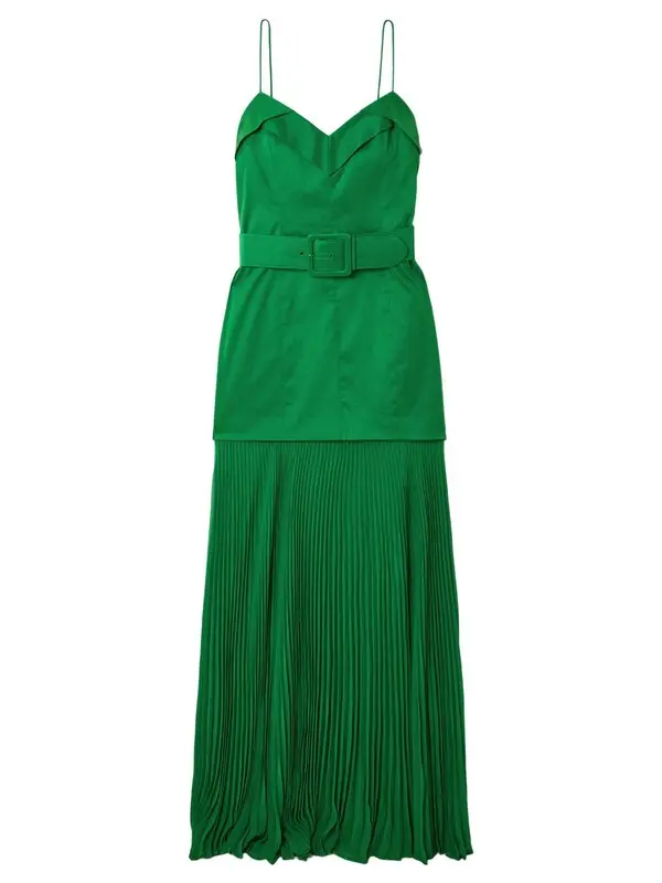 Rebecca Vallance Bailey Tie-up Pleated Dress - Green