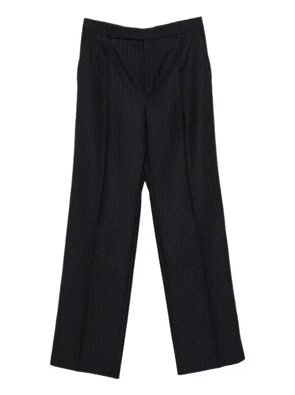 Saint Laurent Pleated Wide-leg Trousers - Black