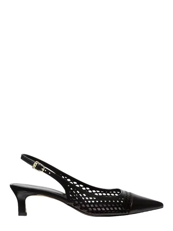 Michael Kors Amara Laser-cut Leather Slingback Pumps - Black