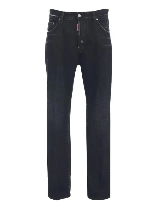 Dsquared2 Logo-patch Distressed Jeans - Black