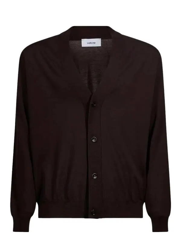 LARDINI V-neck Cardigan - Brown