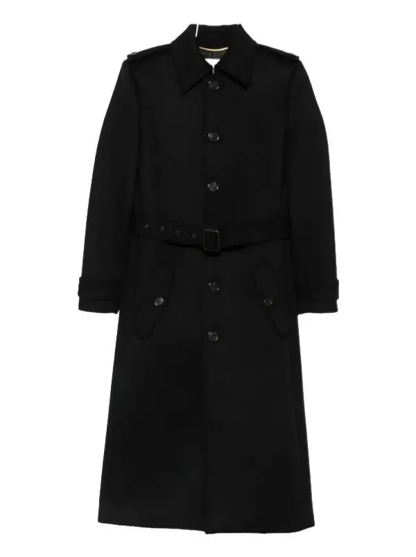 Saint Laurent Single-breasted Belted Coat - No