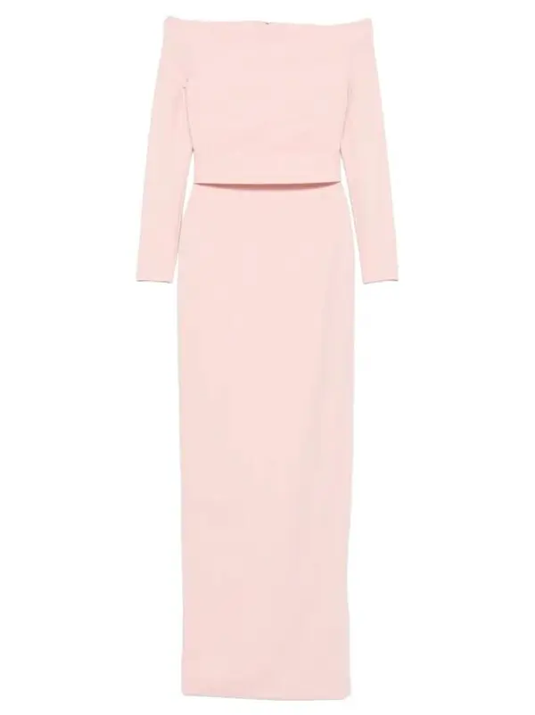 Solace Off-shoulder Long Sleeve Maxi Dress - Pink