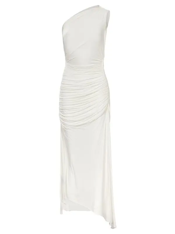 Alex Perry One-shoulder Ruched Maxi Dress - White