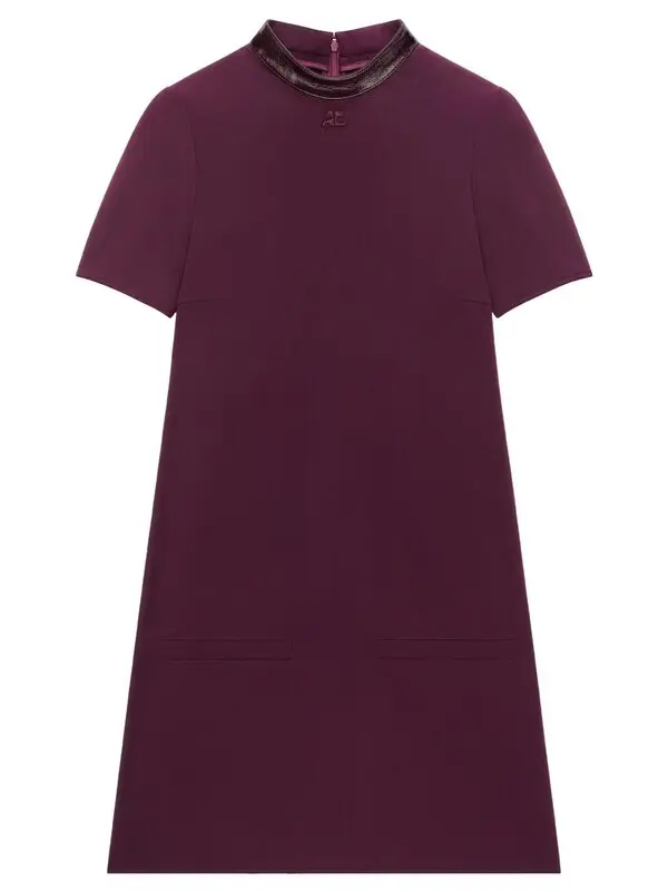 COURREGES Vinyl Collar A-line Mini Dress - Burnt Red