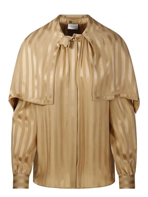 Saint Laurent Striped Bow-tie Shirt - No