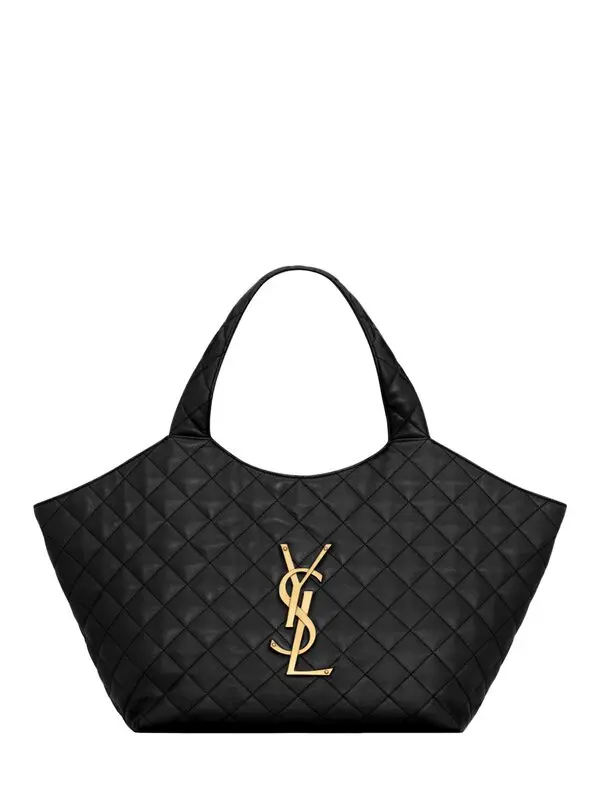 Saint Laurent Icare Medium Quilted Shoulder Bag - Black