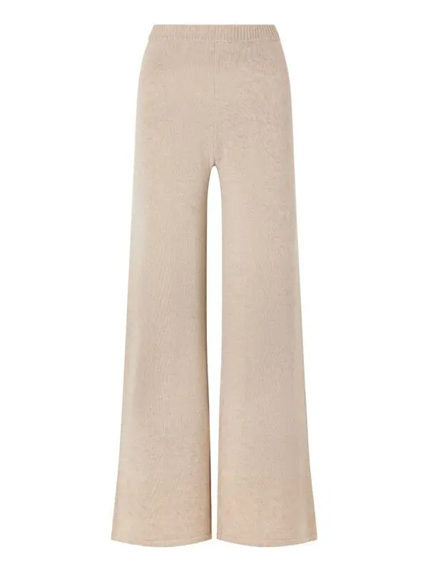 THE ELDER STATESMAN Juniper Cashmere Wide-leg Pants - Beige