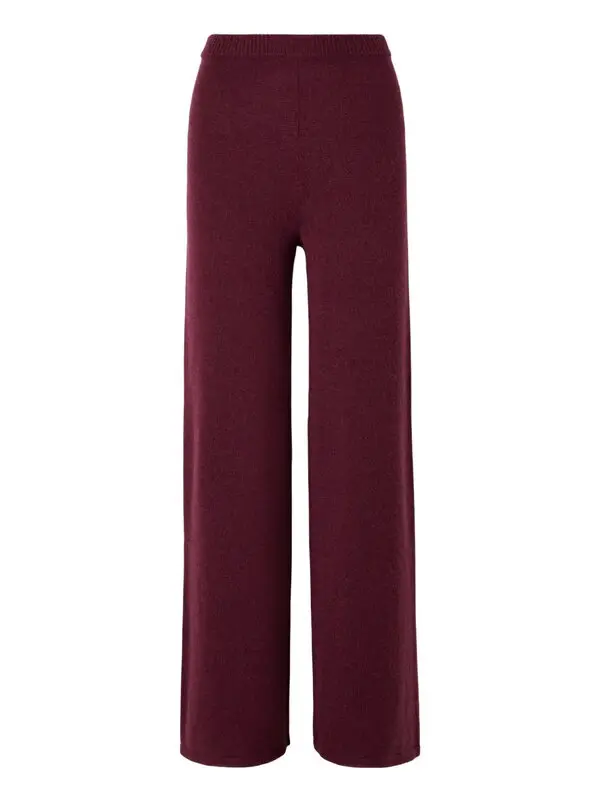 THE ELDER STATESMAN Juniper Cashmere Wide-leg Pants - Wine Red