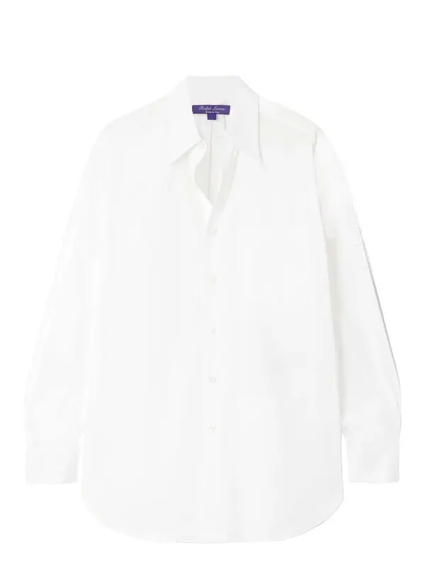 Ralph Lauren Damien Embroidered Cotton Poplin Shirt - White