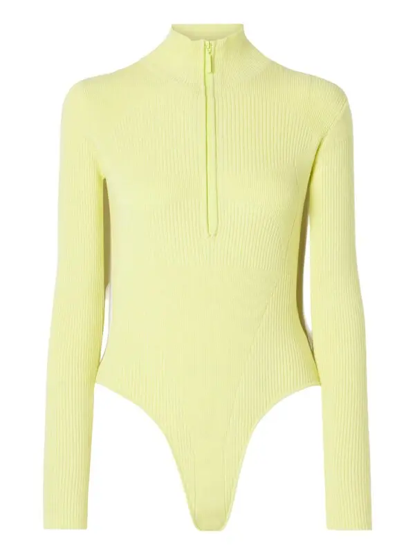 Cordova Ribbed High-neck Romper - Yellow