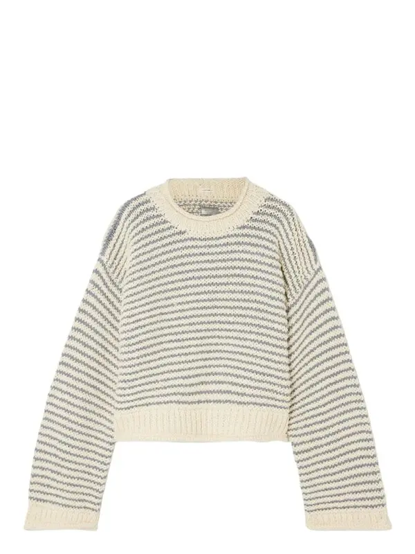 MOTHER Striped Sweater - White
