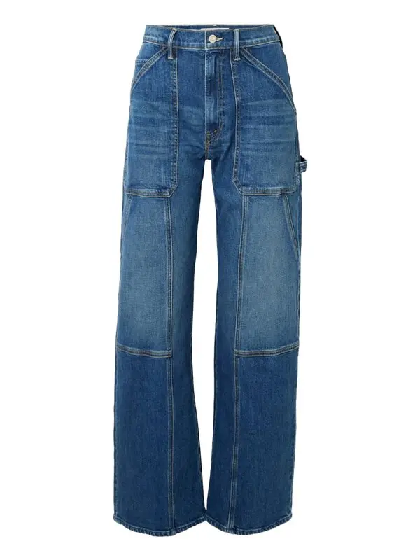MOTHER The Lasso Utility Sneak High-waisted Straight Leg Jeans - Medium Denim Blue