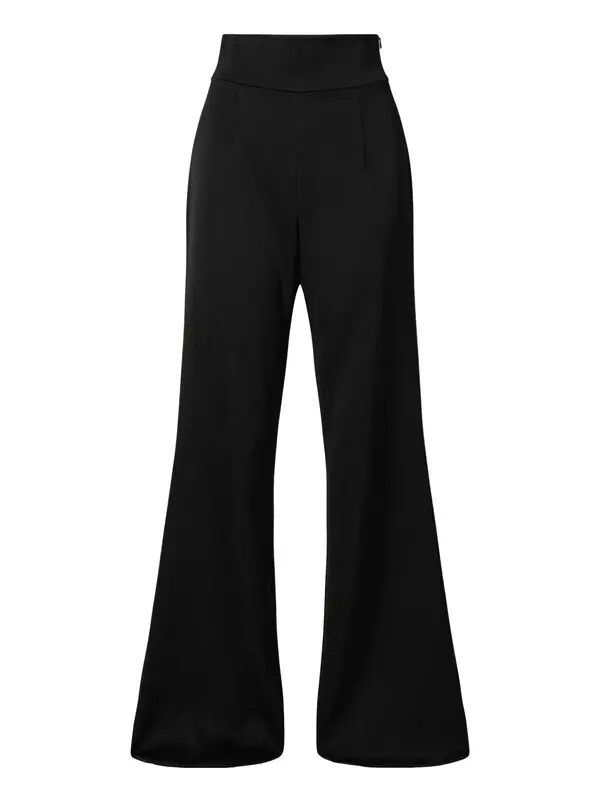 Galvan Sculpted Flared High-waisted Pants - Black