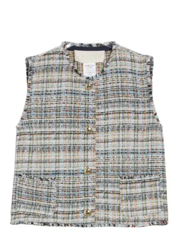 IBLUES Sleeveless Round Neck Vest With Button Details - Gray