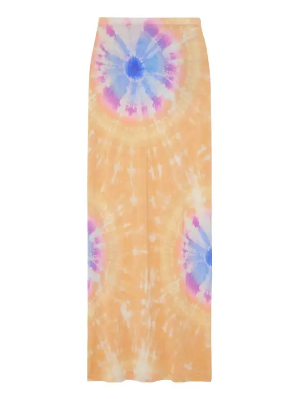Rabanne Tie-dye Stretch Knit Midi Skirt - Nude