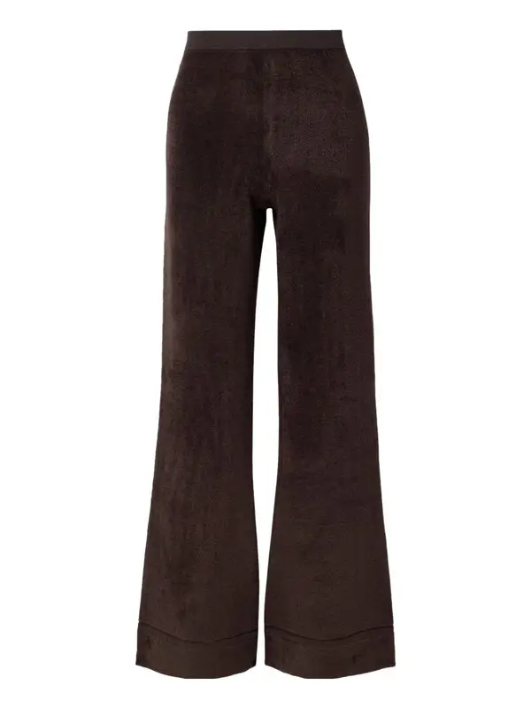 Proenza Schouler Evie Flared Chenille Trousers - Brown