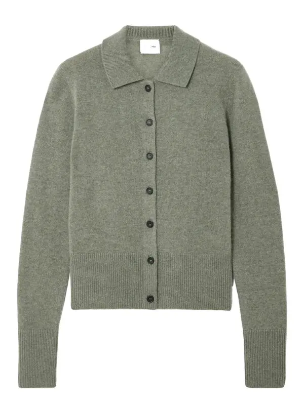 Le Kasha Long-sleeved Knitted Shirt With Classic Collar - Green