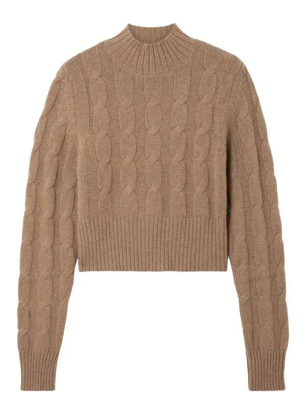 Le Kasha Short Cable Knit Sweater - Brown