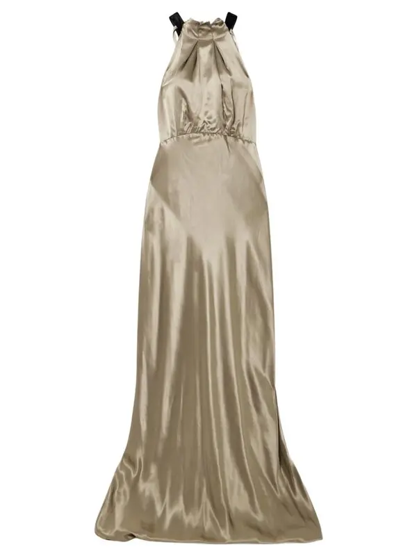 Saloni Michelle Backless Halterneck Dress - Golden