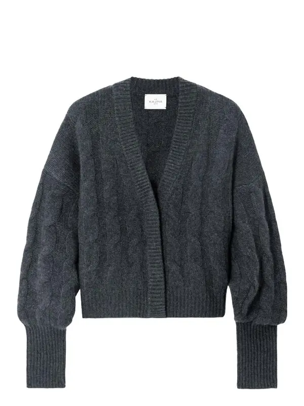 Le Kasha Long Sleeve Chunky Knit Cardigan - Navy Blue