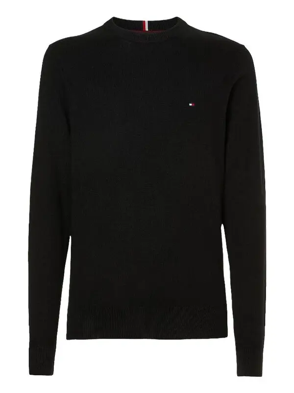 Tommy Hilfiger Floral Word Round Neck Sweater - Black